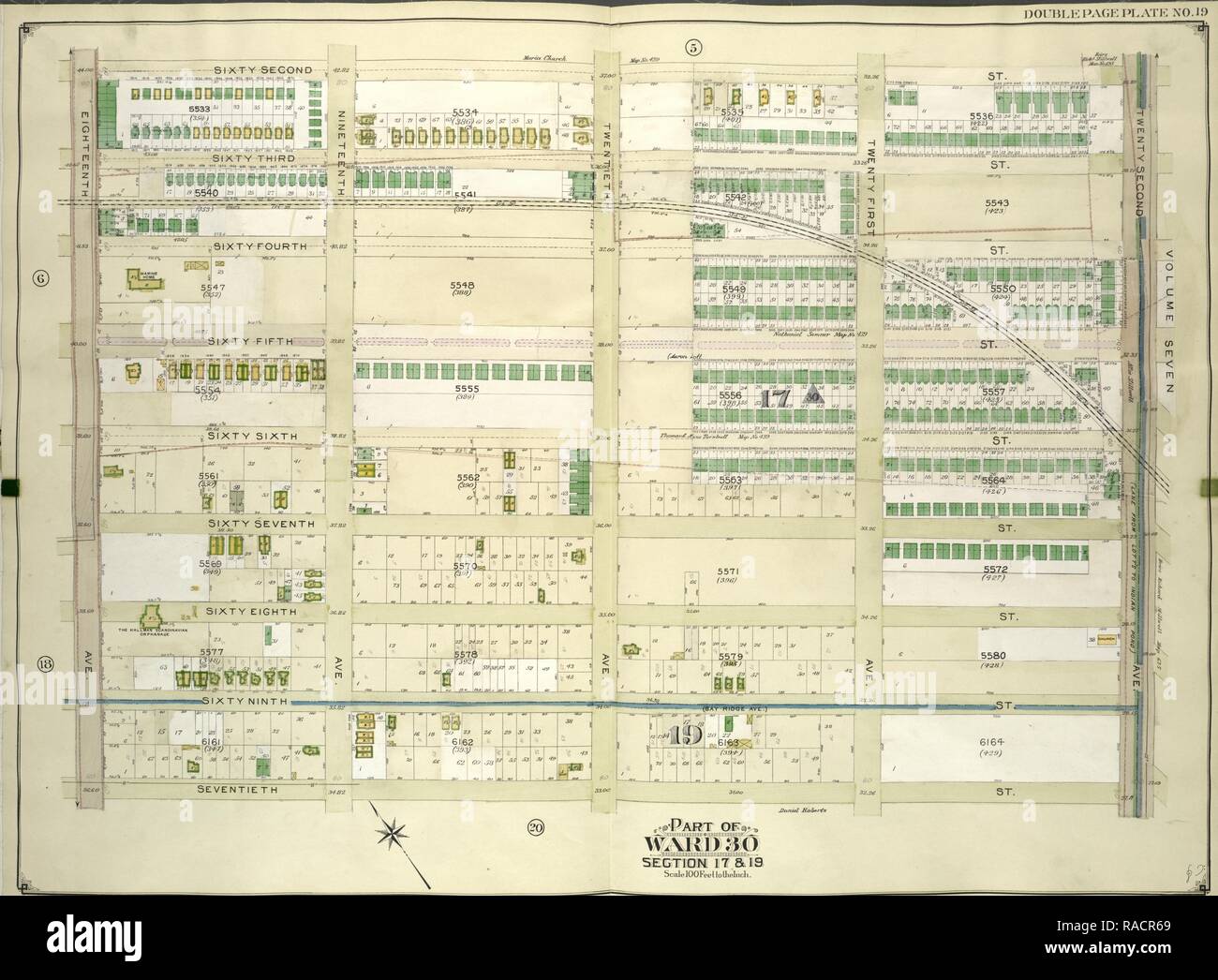 Brooklyn, Vol. 6, Double Page Plate No. 19, Part of Ward 30, Sections ...