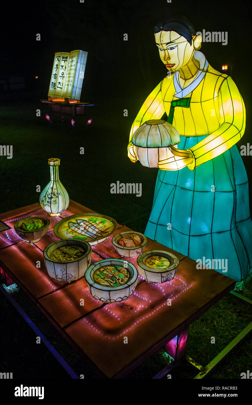Colorful lantern decoration during the Jinju Lantern Festival in Jinju ...