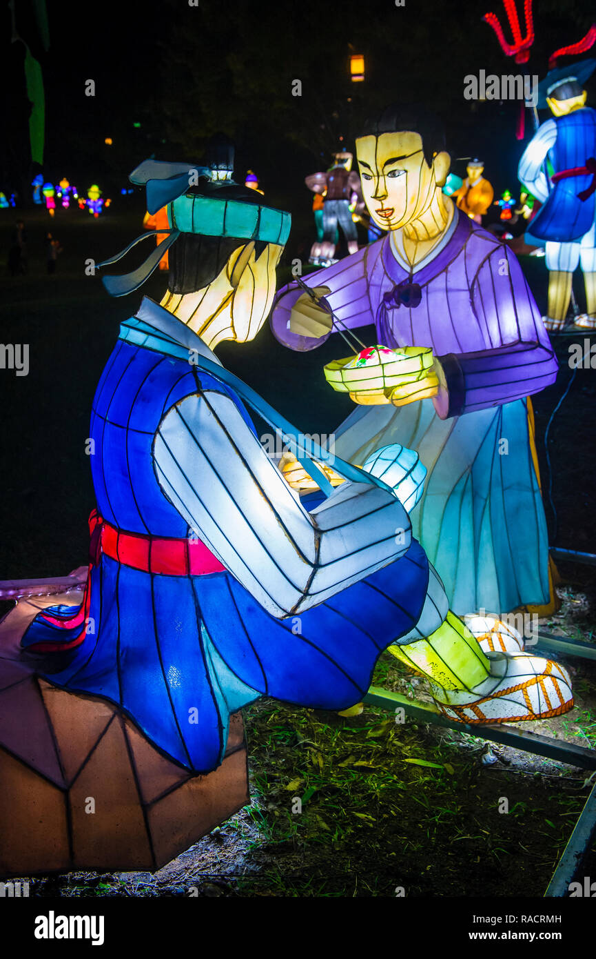 Colorful lantern decoration during the Jinju Lantern Festival in Jinju ...