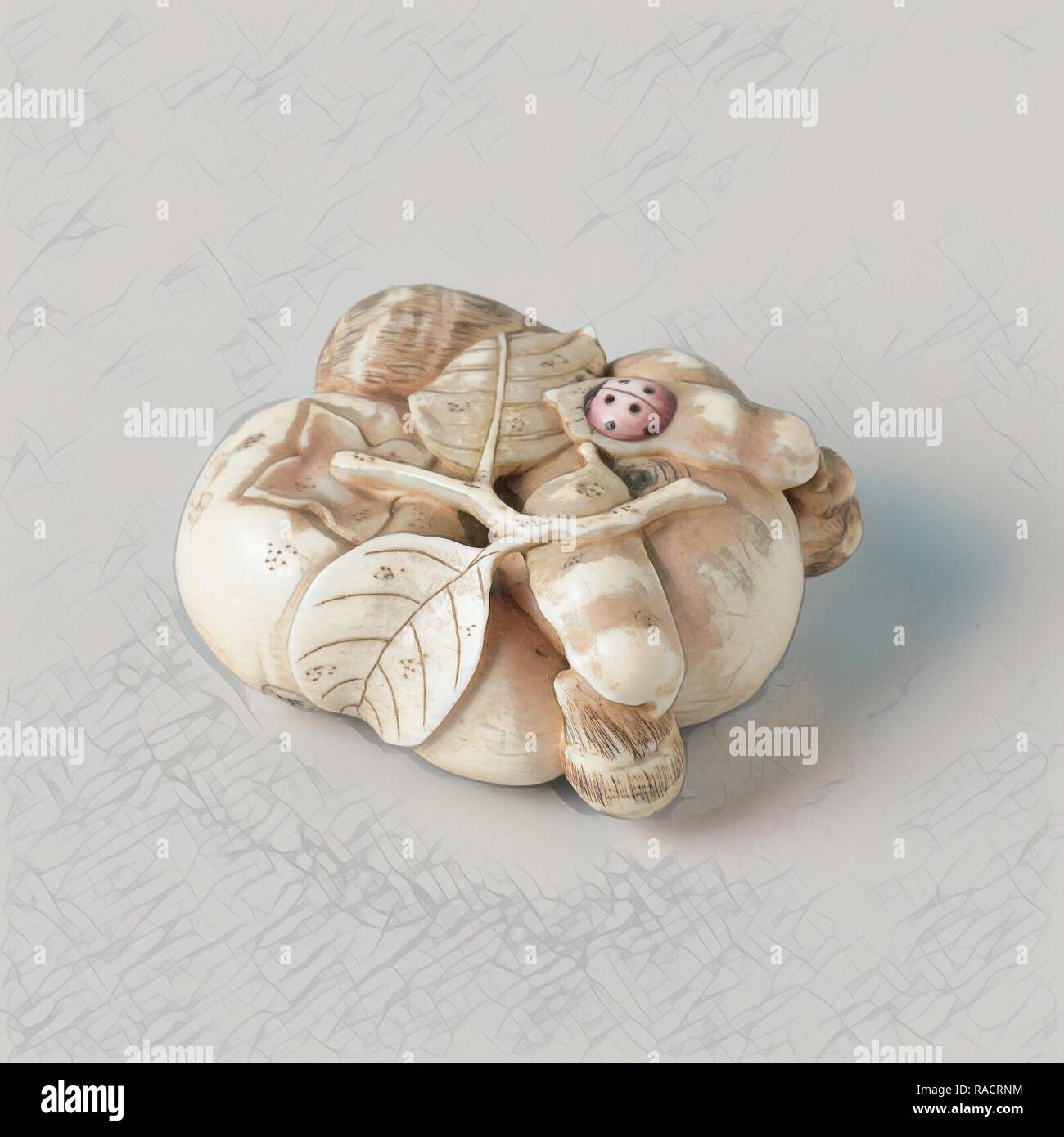 Netsuke, Representation of a combination with fruit. On one of the ...