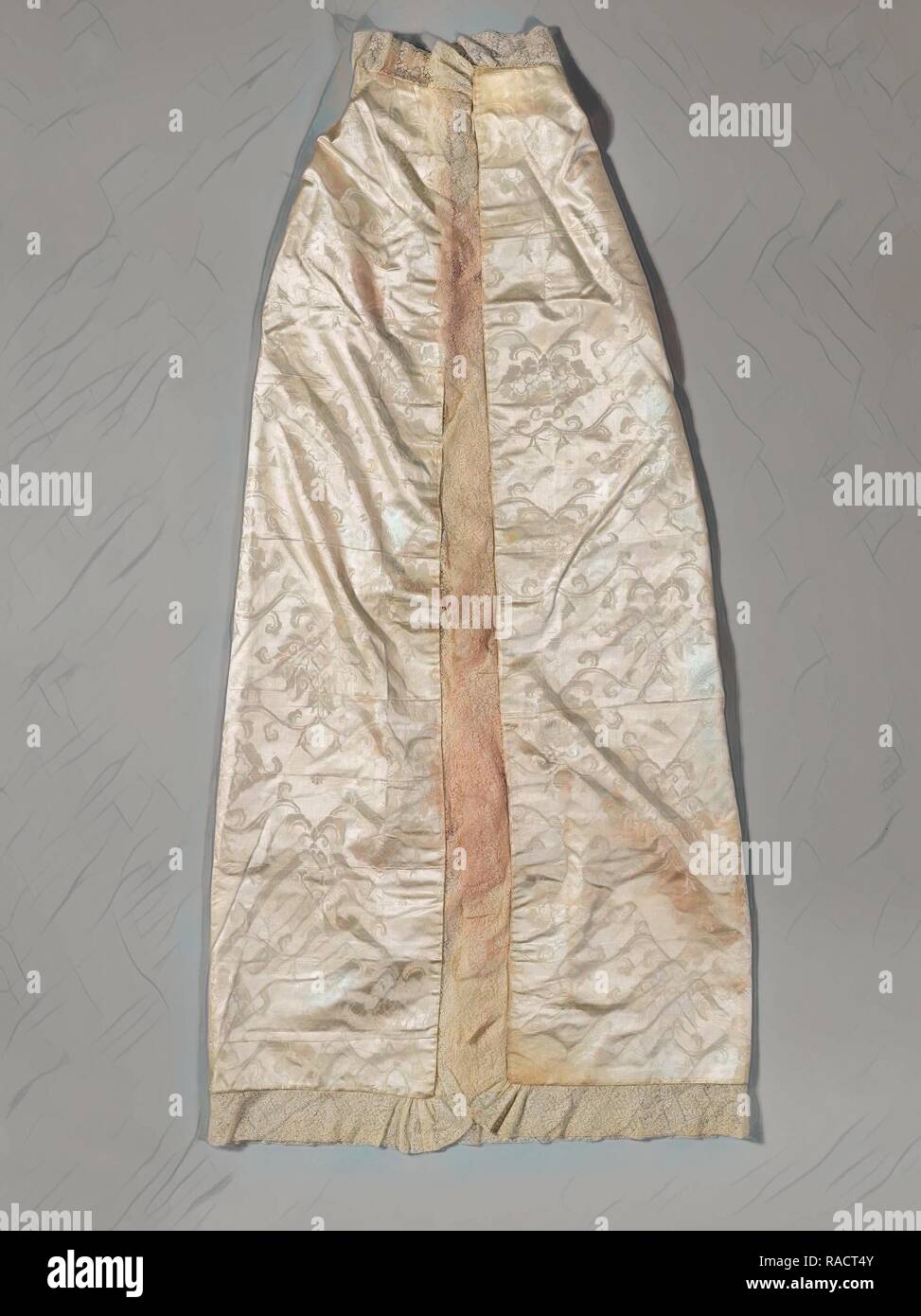 Baptism Robe of cream-colored silk damask and lined with cream-colored ...