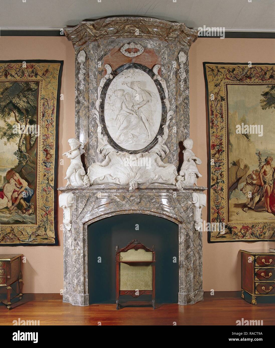 Mantel Piece with relief of Paris and Oenone, Jan Baptist Xavery, 173 ...