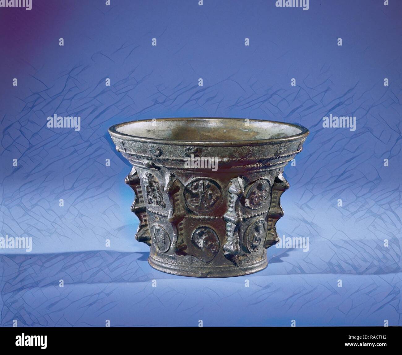 Mortar and Mary with Child and crowned angels, Mary with Child and a ...