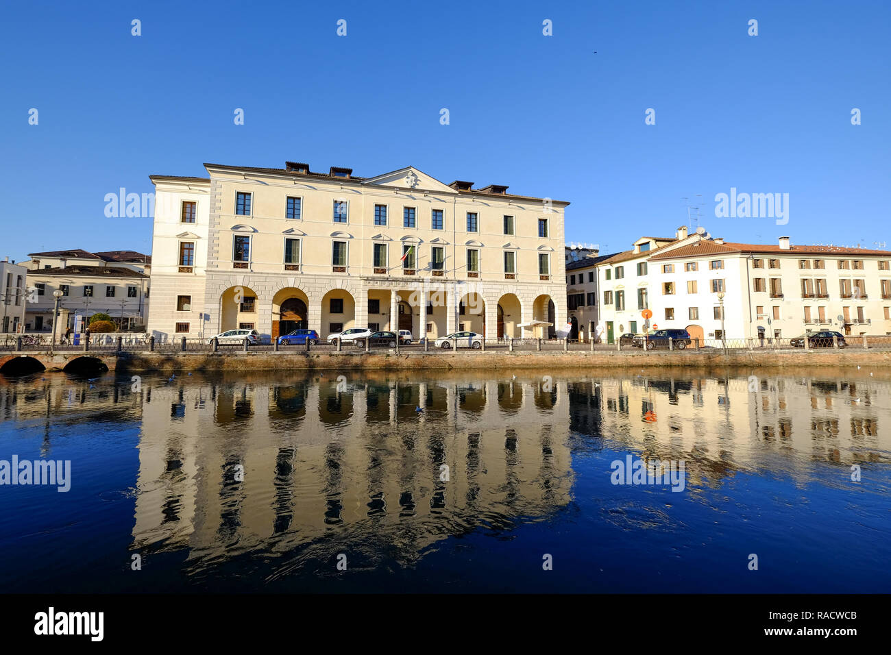 The University headquarters in Treviso, Riviera Garibaldi, Sile River ...