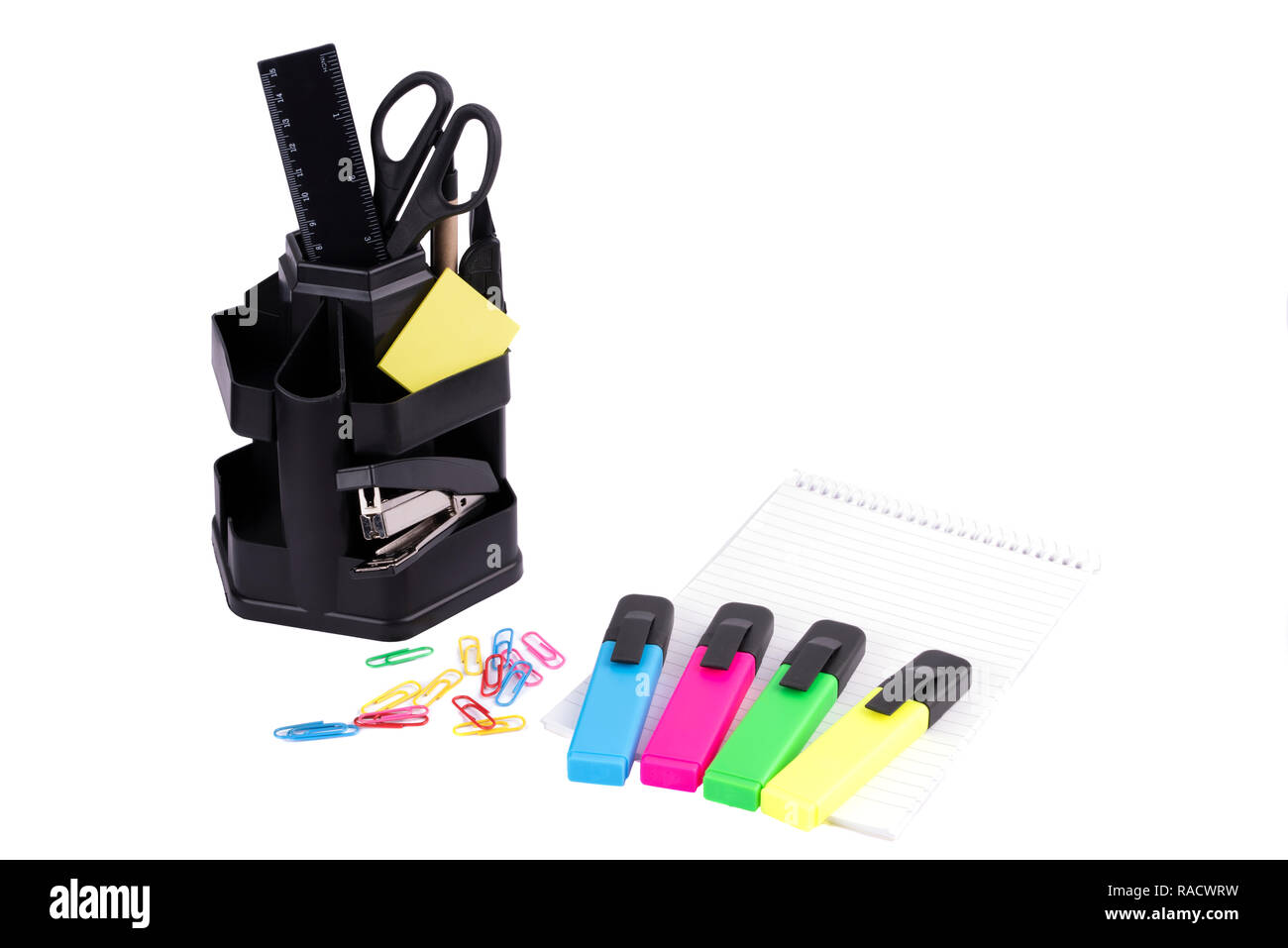 Office tools isolated on white background - Image Stock Photo - Alamy