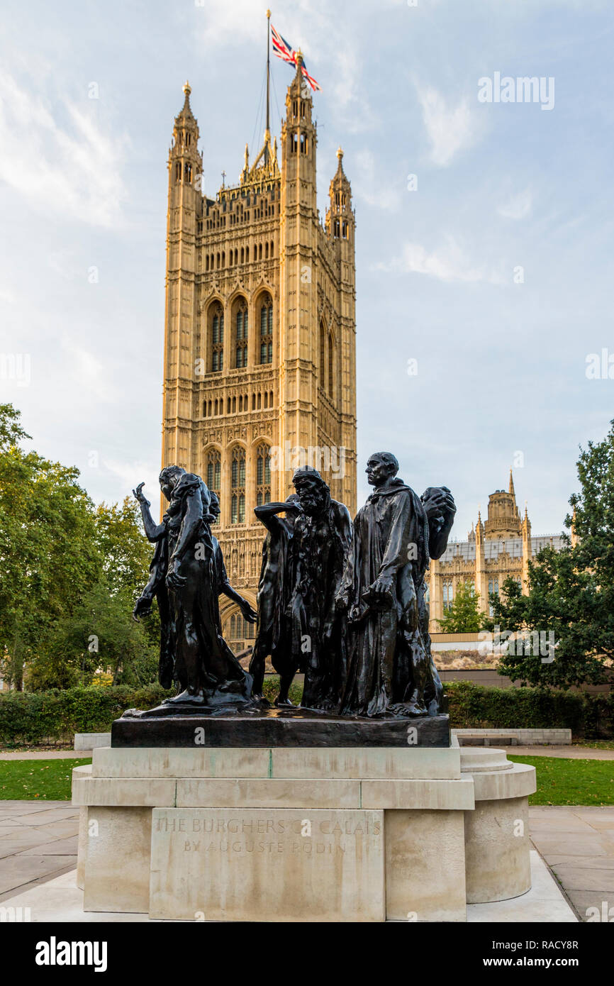 The Burghers of Calais statue, by Auguste Rodin, in Westminster, London ...