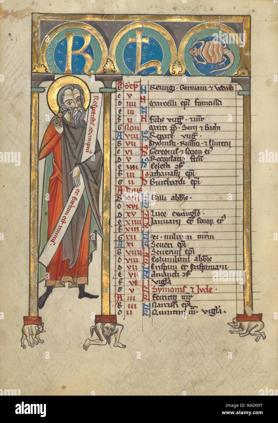 Haggai, Würzburg, Germany, about 1240 - 1250, Tempera colors, gold leaf ...