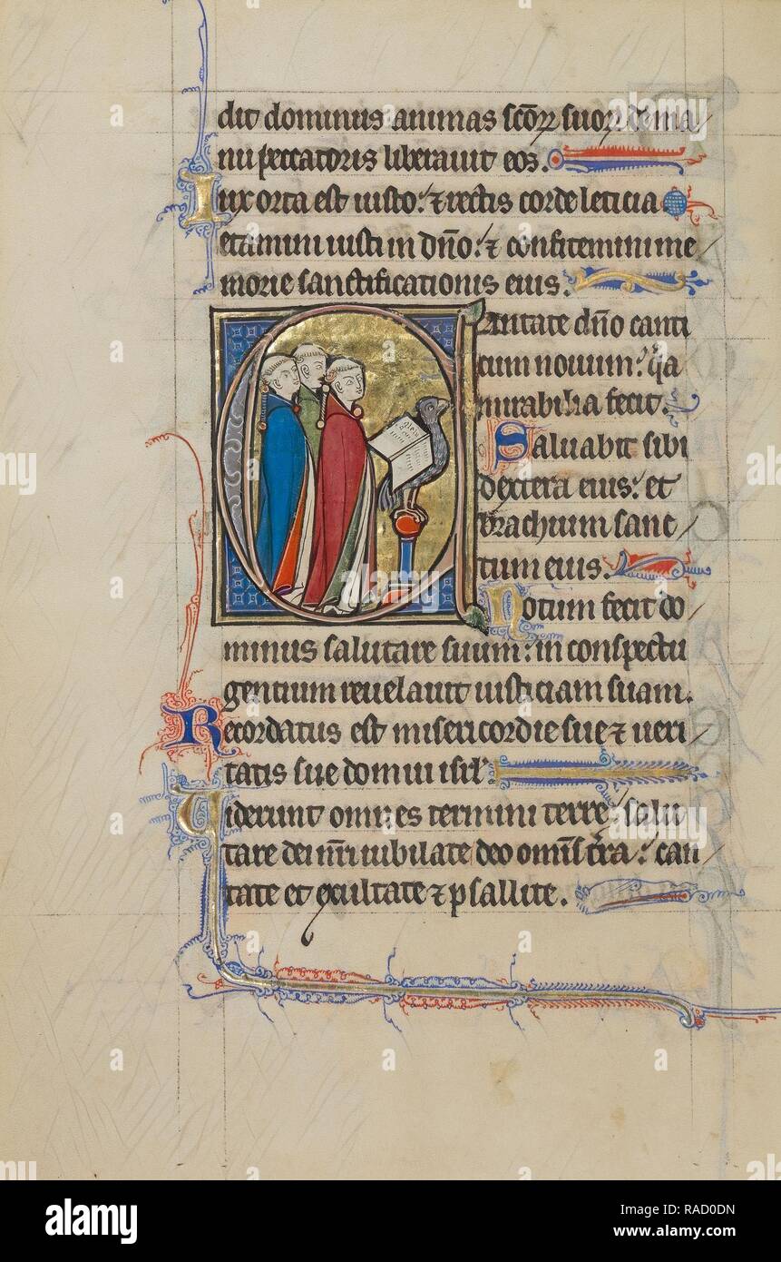 Initial C: Clerics Singing, Paris, France, about 1250 - 1260, Tempera ...