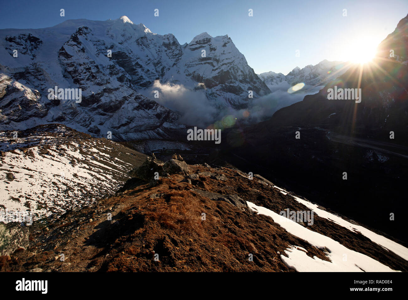 Mountain landscape at 5000 metres, high Khumbu, Himalayas, Nepal, Asia ...