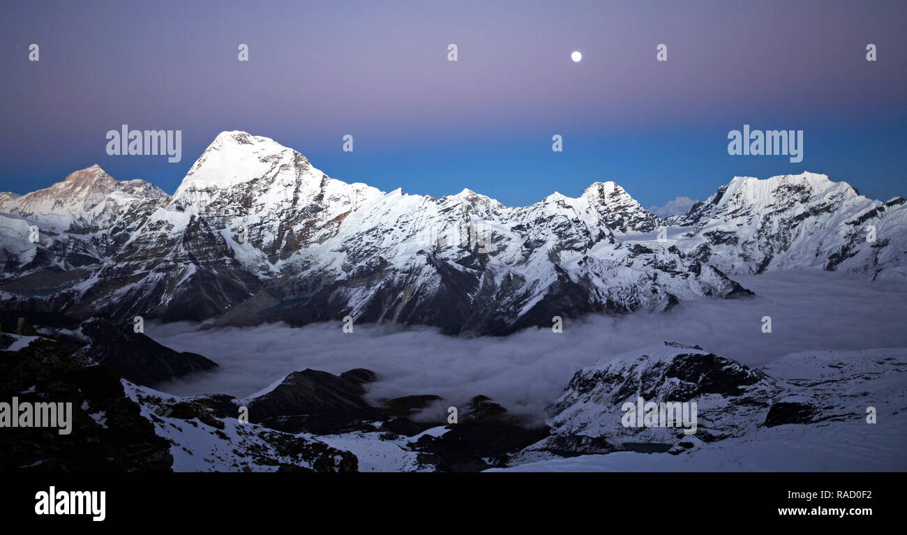 Makalu and Chamlang from Mera Peak, Khumbu, Himalayas, Nepal, Asia ...