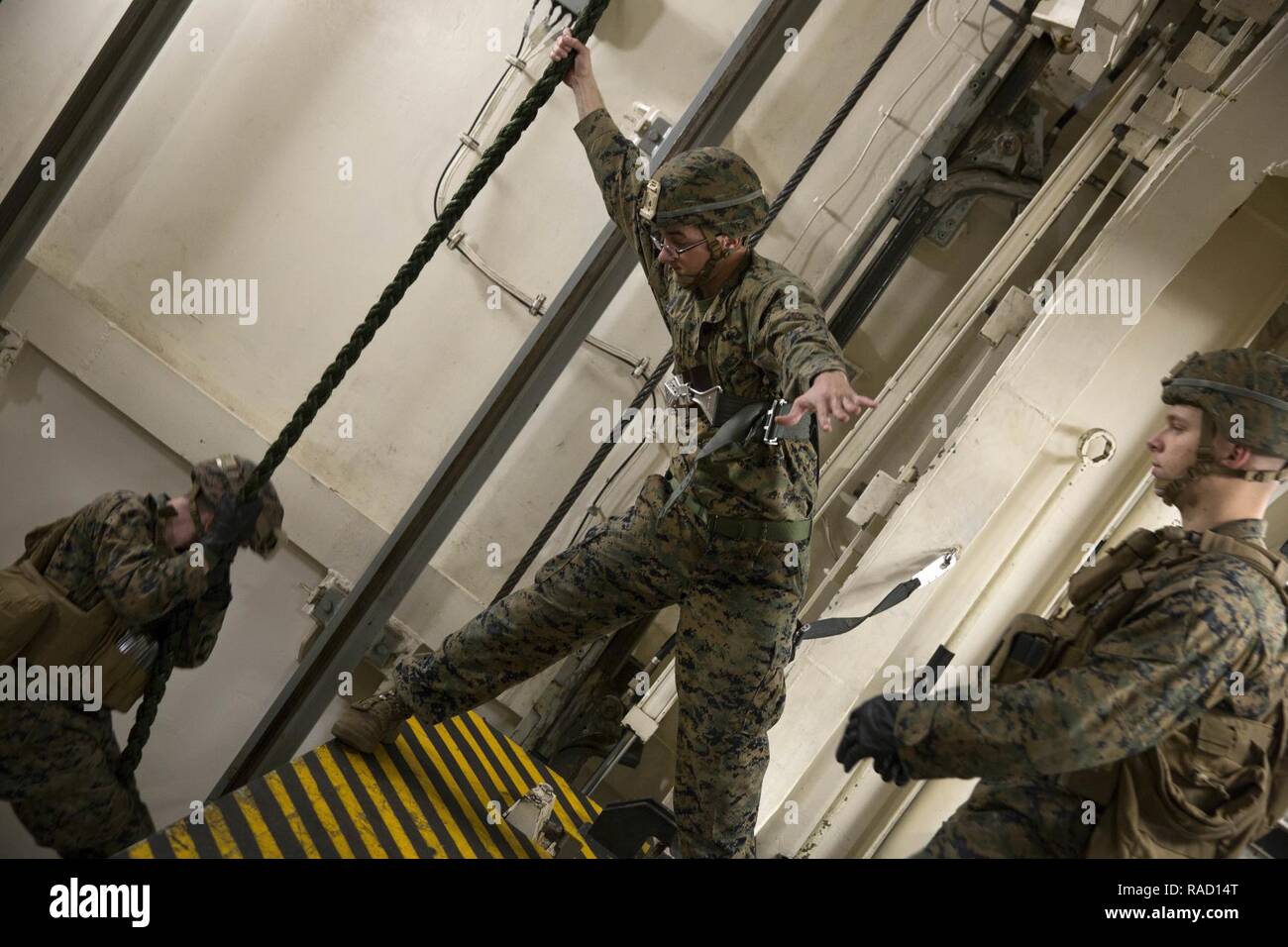 Cpl. Dominic Kessinger, center, a fire team leader with India Company ...