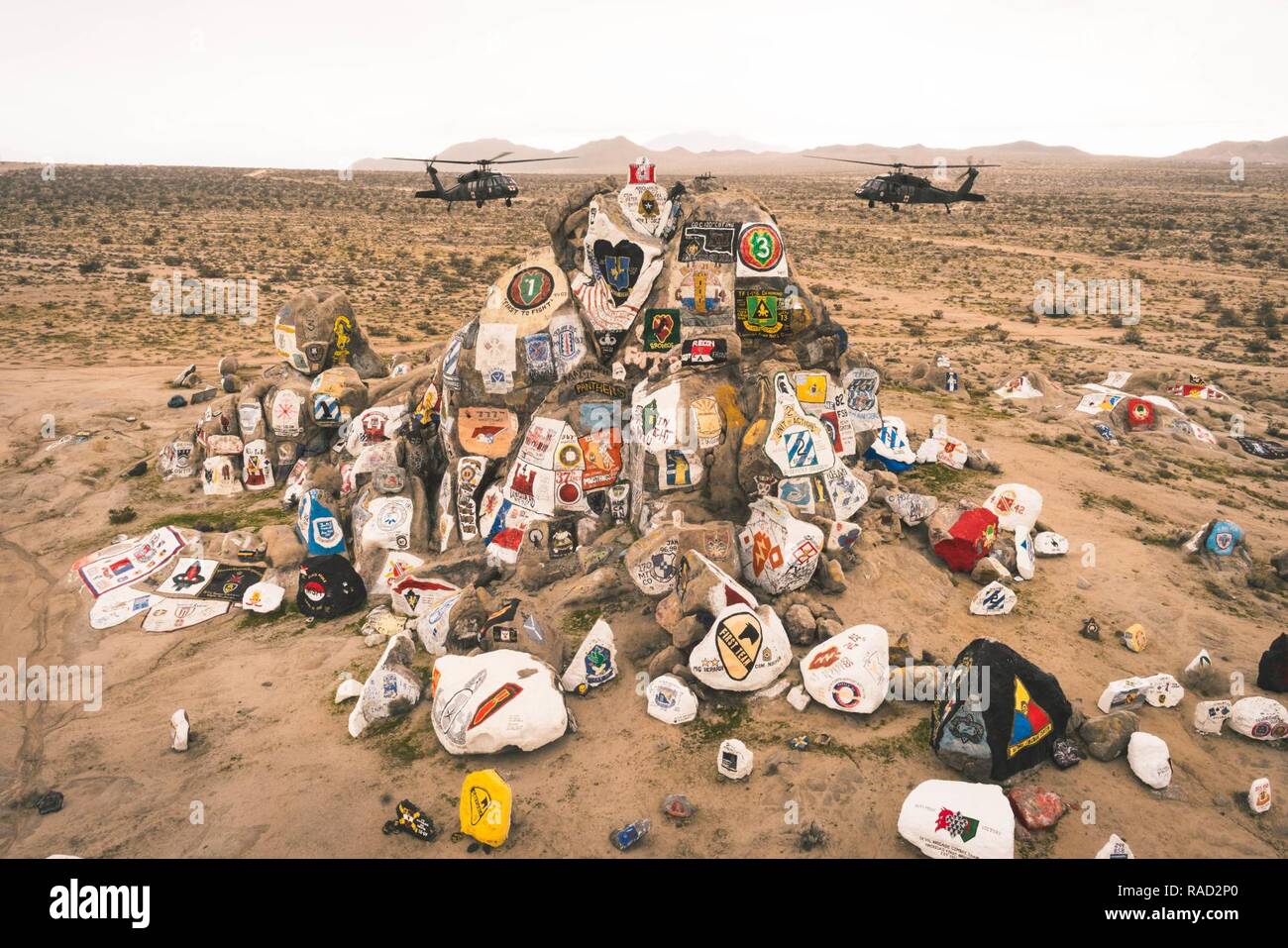 Two Black Hawk helicopters from Golf Company, 1st Battalion (General ...