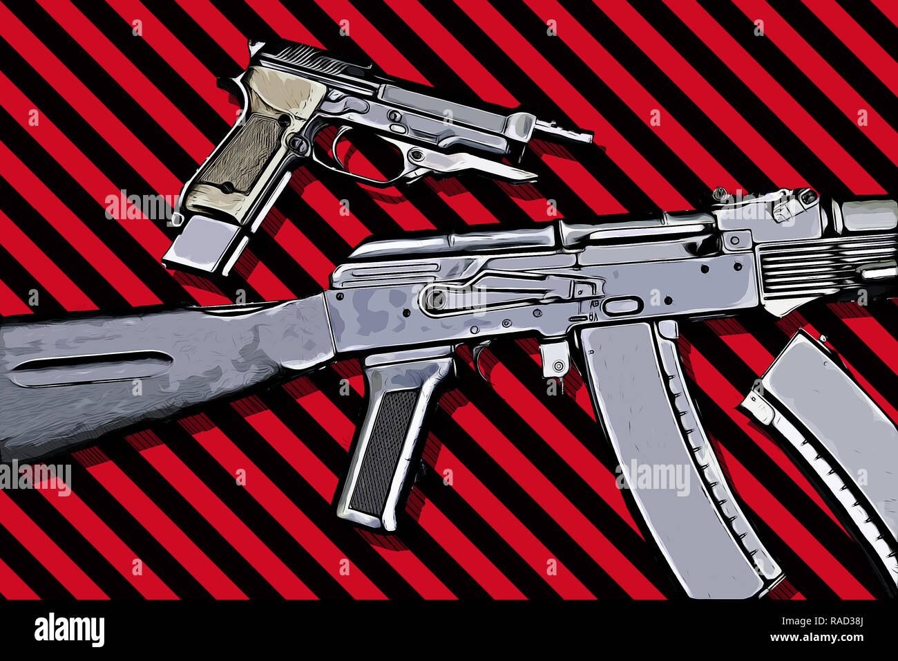 Weapons of war, defense weapons detail, death and destruction Stock ...