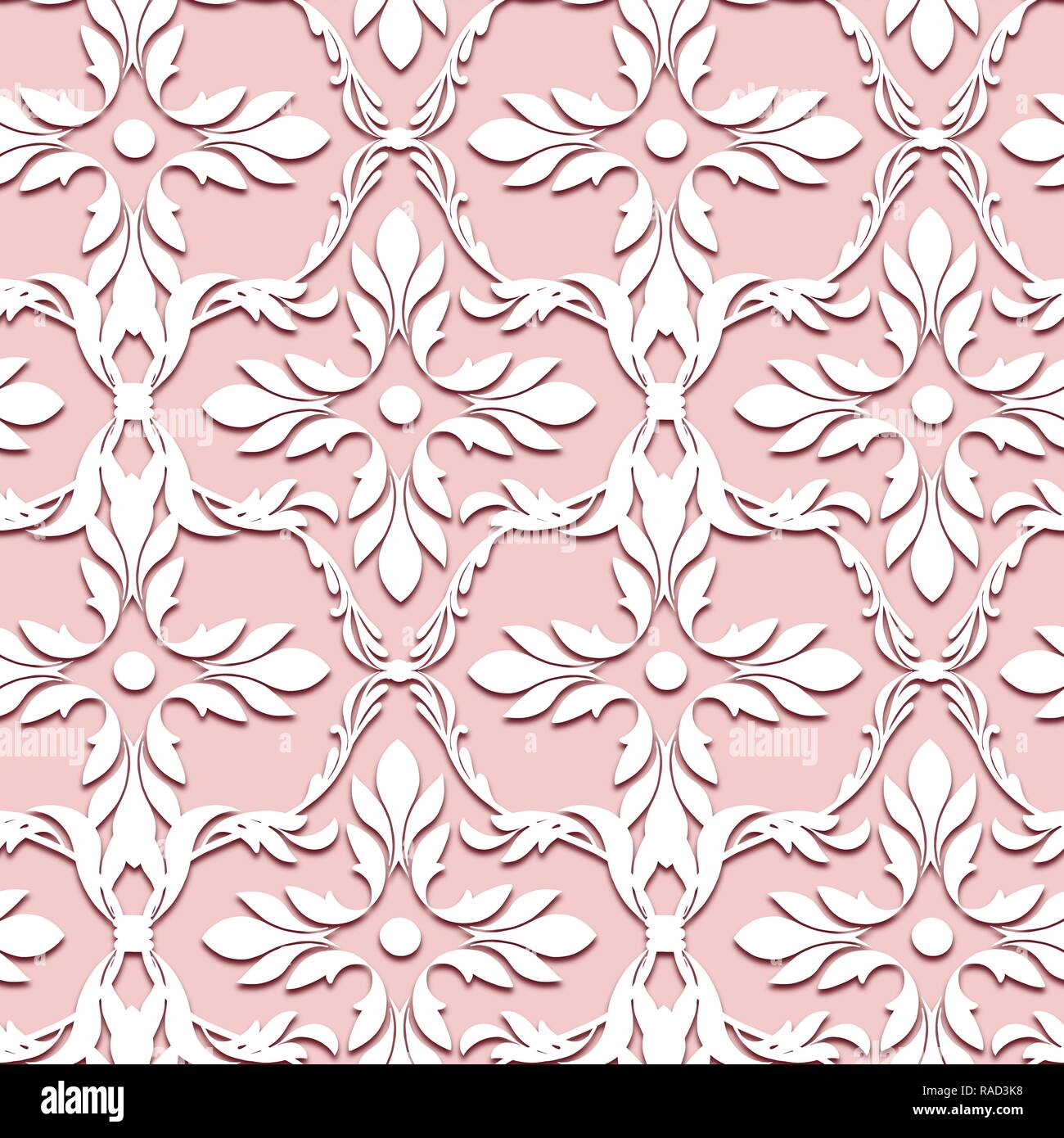 Seamless white baroque pattern Stock Photo - Alamy