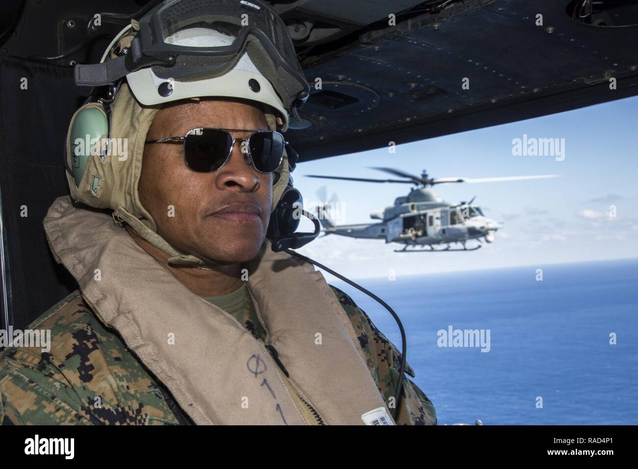 UH-1Y helicopters transport Maj. Gen. Craig Timberlake, commanding ...