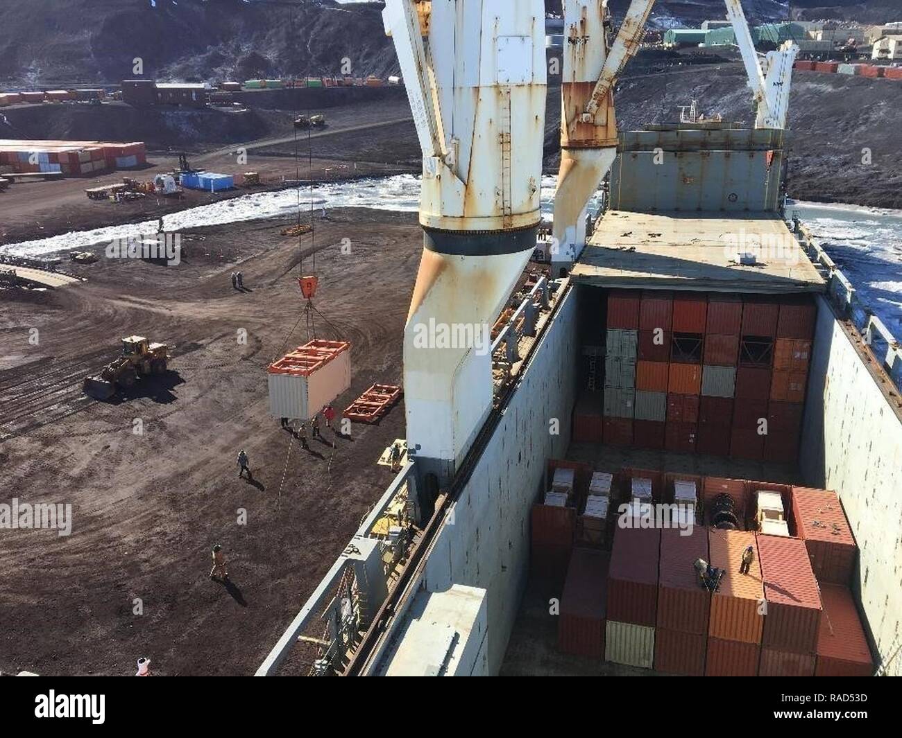 Sailors assigned to Navy Cargo Handling Battalion ONE (NCHB-1) continue ...