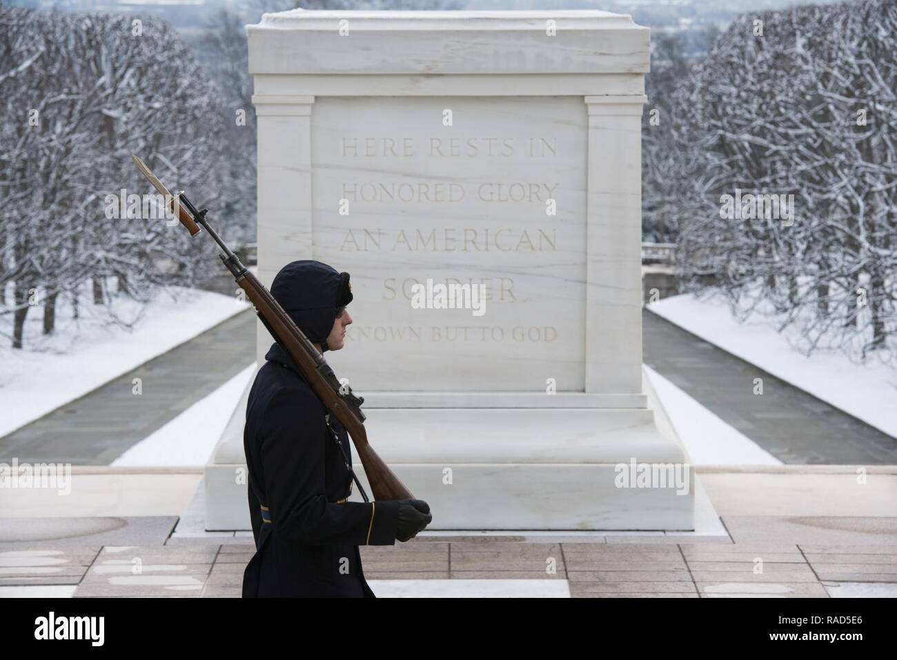 A Tomb Sentinel guards the Tomb of the Unknown Soldier in Arlington ...