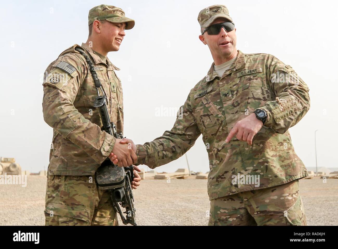 Col. Pat Work, center, commander of the 2nd Brigade Combat Team, 82nd ...