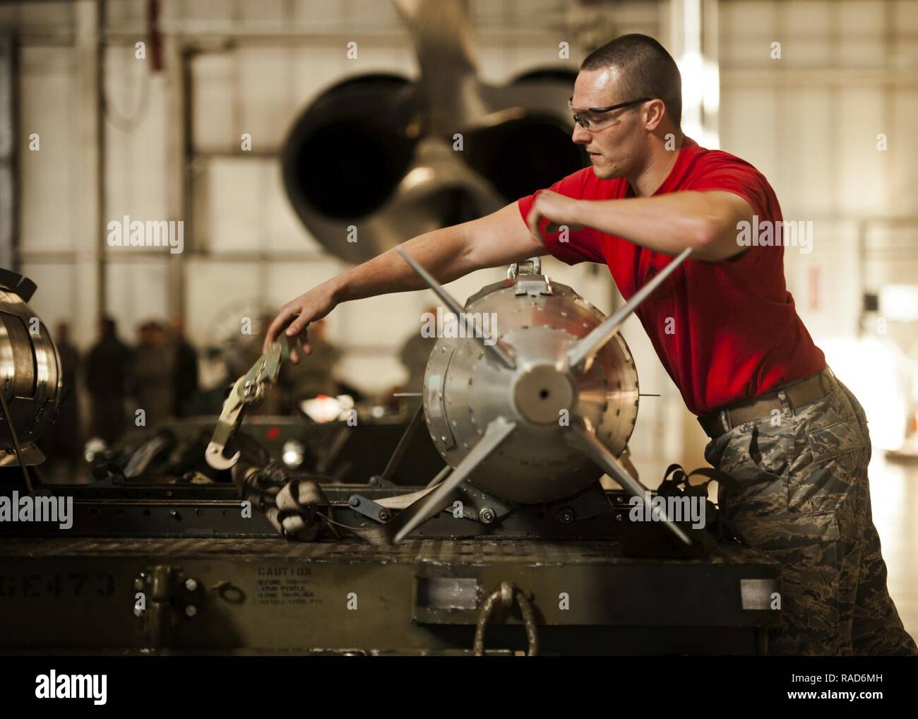 Senior Airman Nicholas George, 23rd Aircraft Maintenance Unit weapons ...