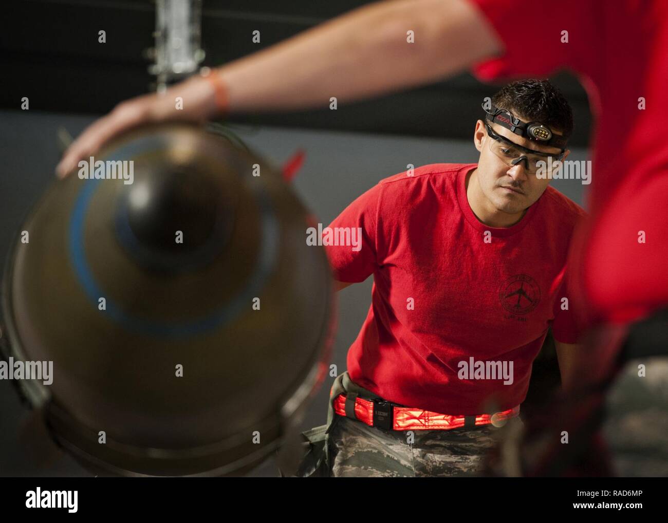 Staff Sgt. Ross Escobar, 23rd Aircraft Maintenance Unit weapons load ...