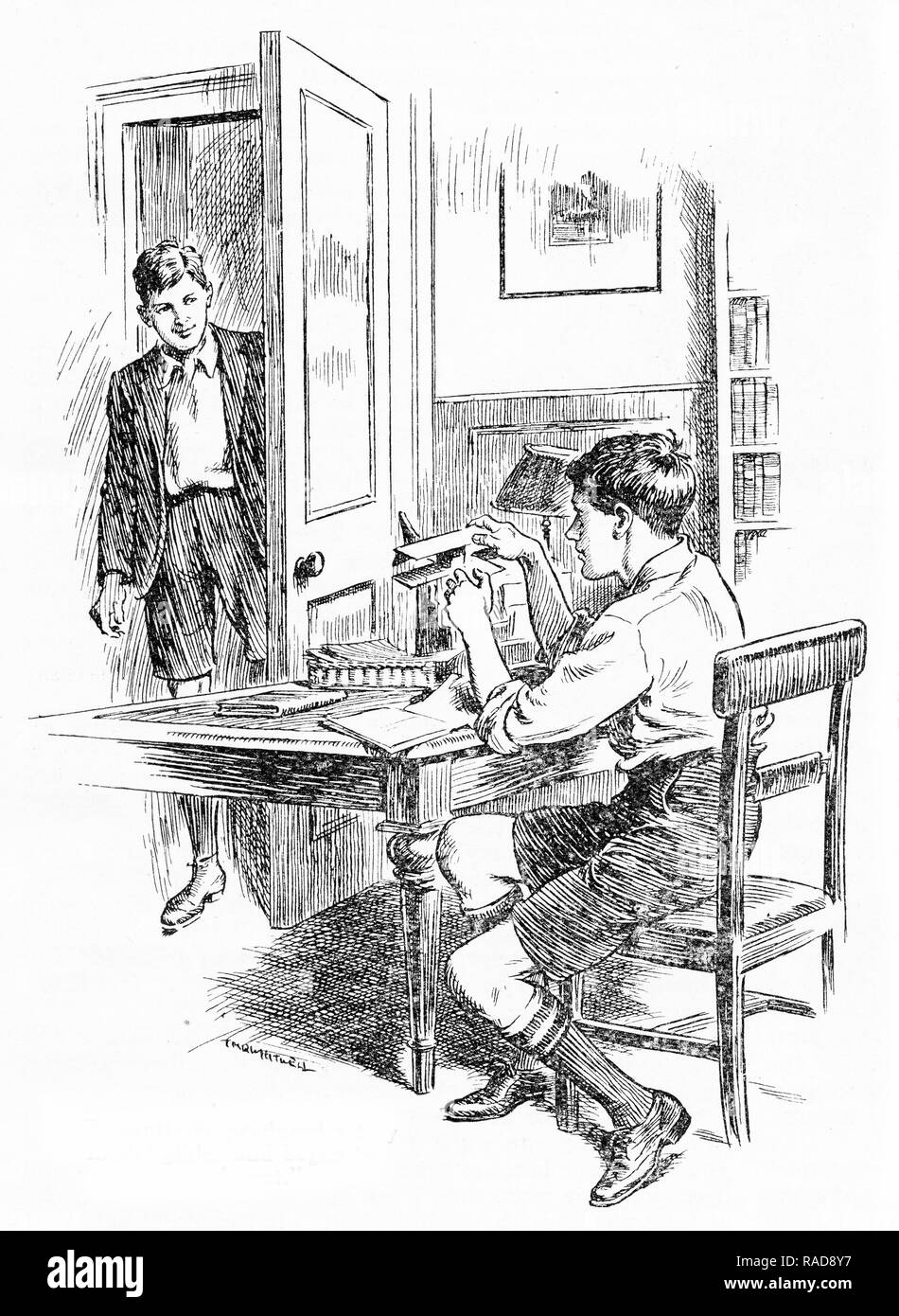 Industrious boy Black and White Stock Photos & Images - Alamy