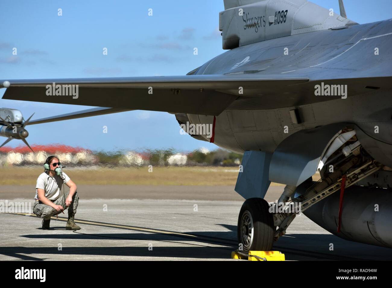 U.S. Air Force Airmen First Class Shawna Bucher, F-16 crew chief ...