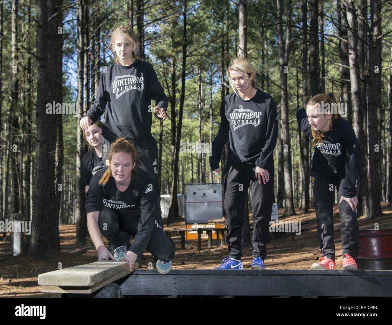 Winthrop University Women's Lacrosse Team members (from left) Lexie ...