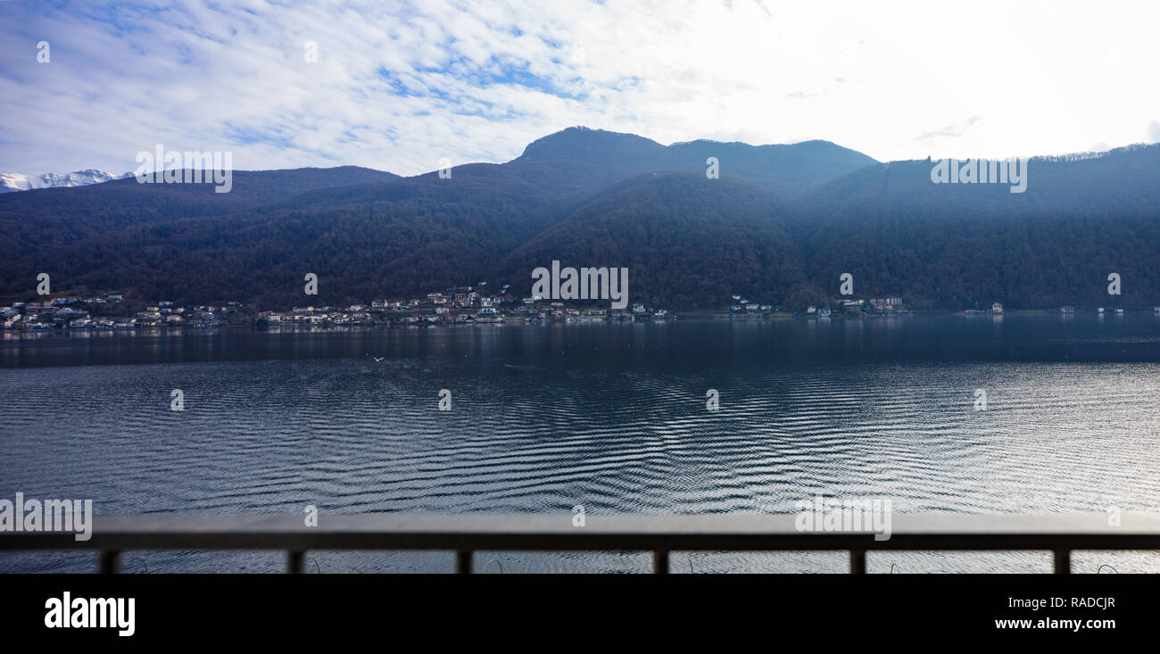 View with lake from apartment window Stock Photo - Alamy