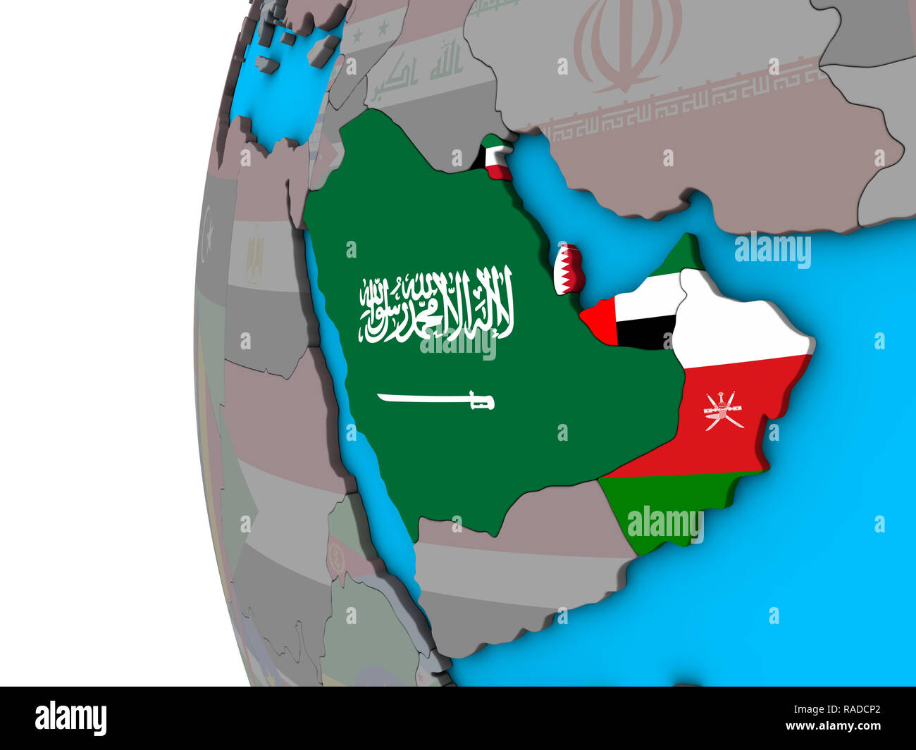 Map of gulf cooperation council hi-res stock photography and images - Alamy