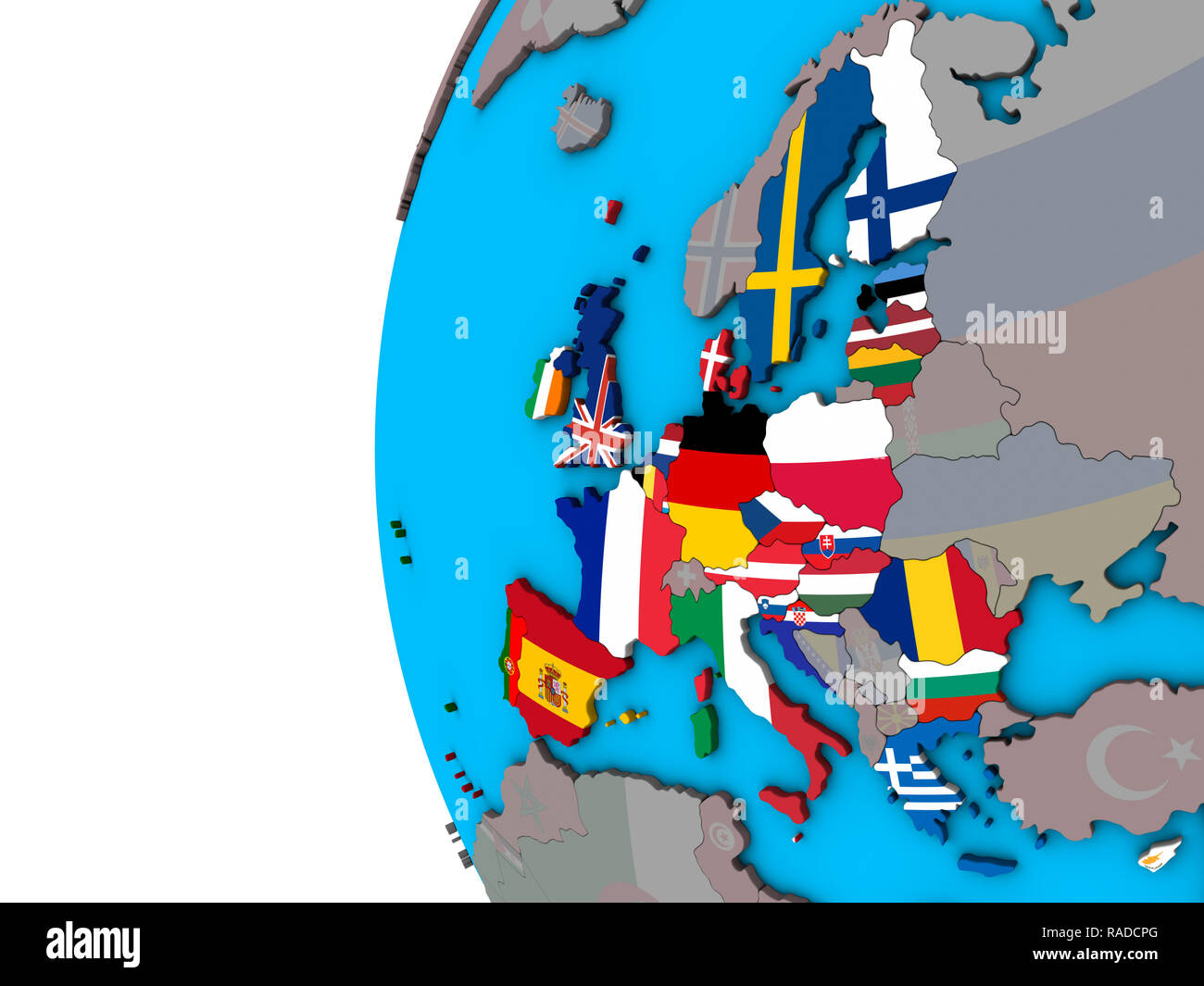 Eu political map flags member states hi-res stock photography and ...