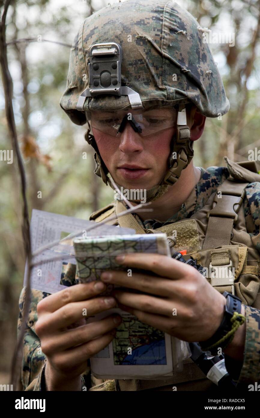 A U.S. Marine with Alpha Company, Infantry Training Battalion (ITB ...