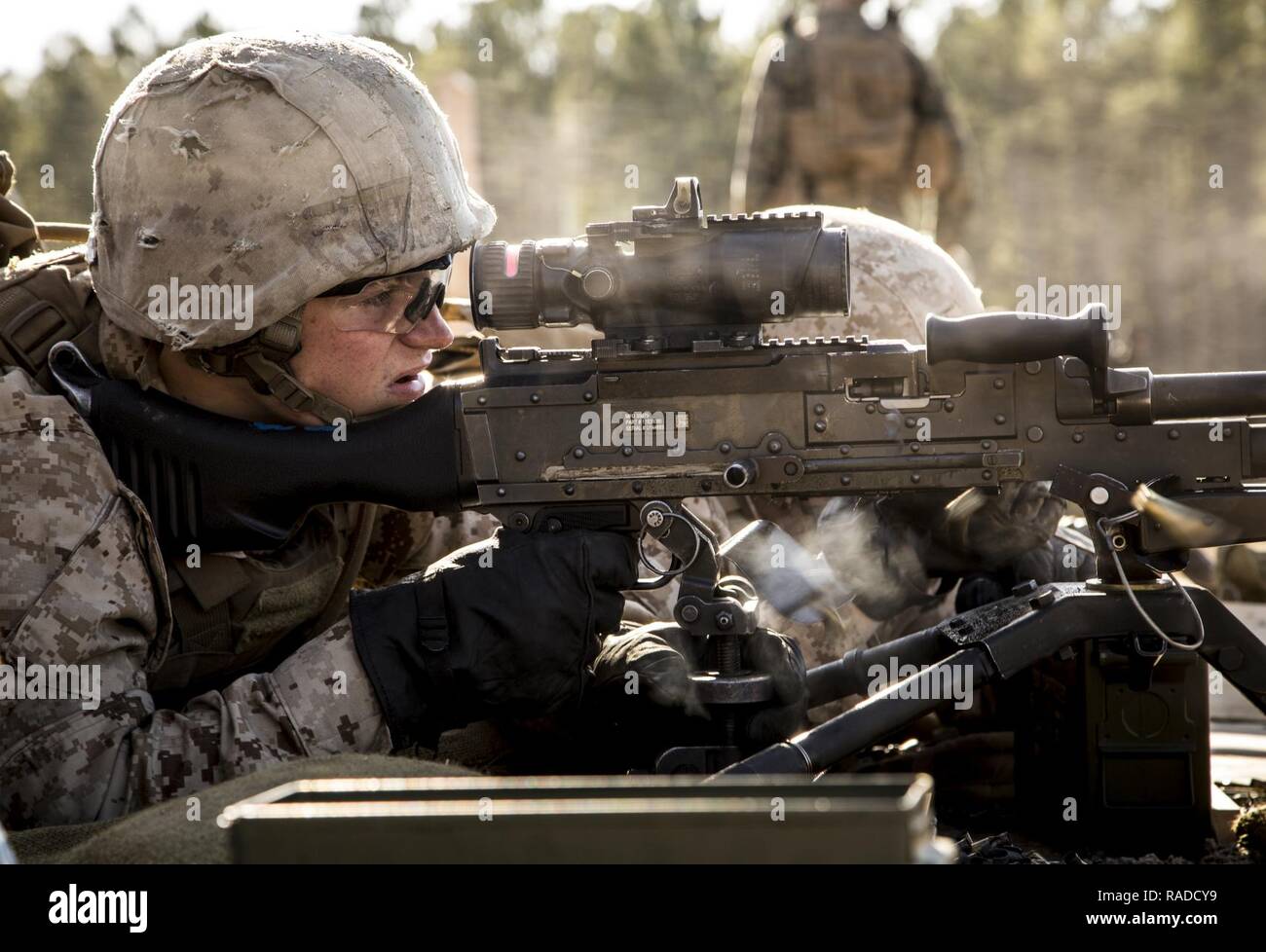 A U.S. Marine with Kilo Company, Marine Combat Training Battalion (MCT ...