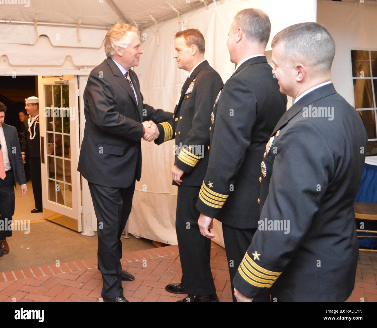 Terry McAuliffe, Virginia Governor, was welcomed to Naval Station ...