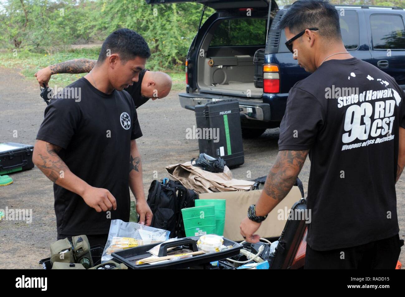 The 93rd Civil Support Team, Hawaii National Guard, test for chemical ...