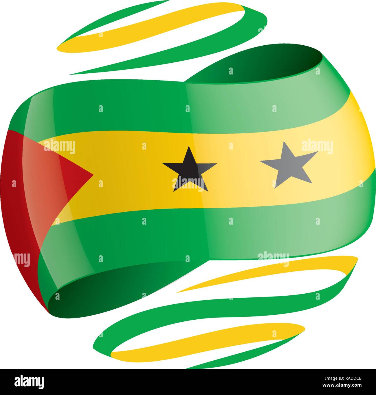 Sao Tome and Principe flag, vector illustration on a white background ...
