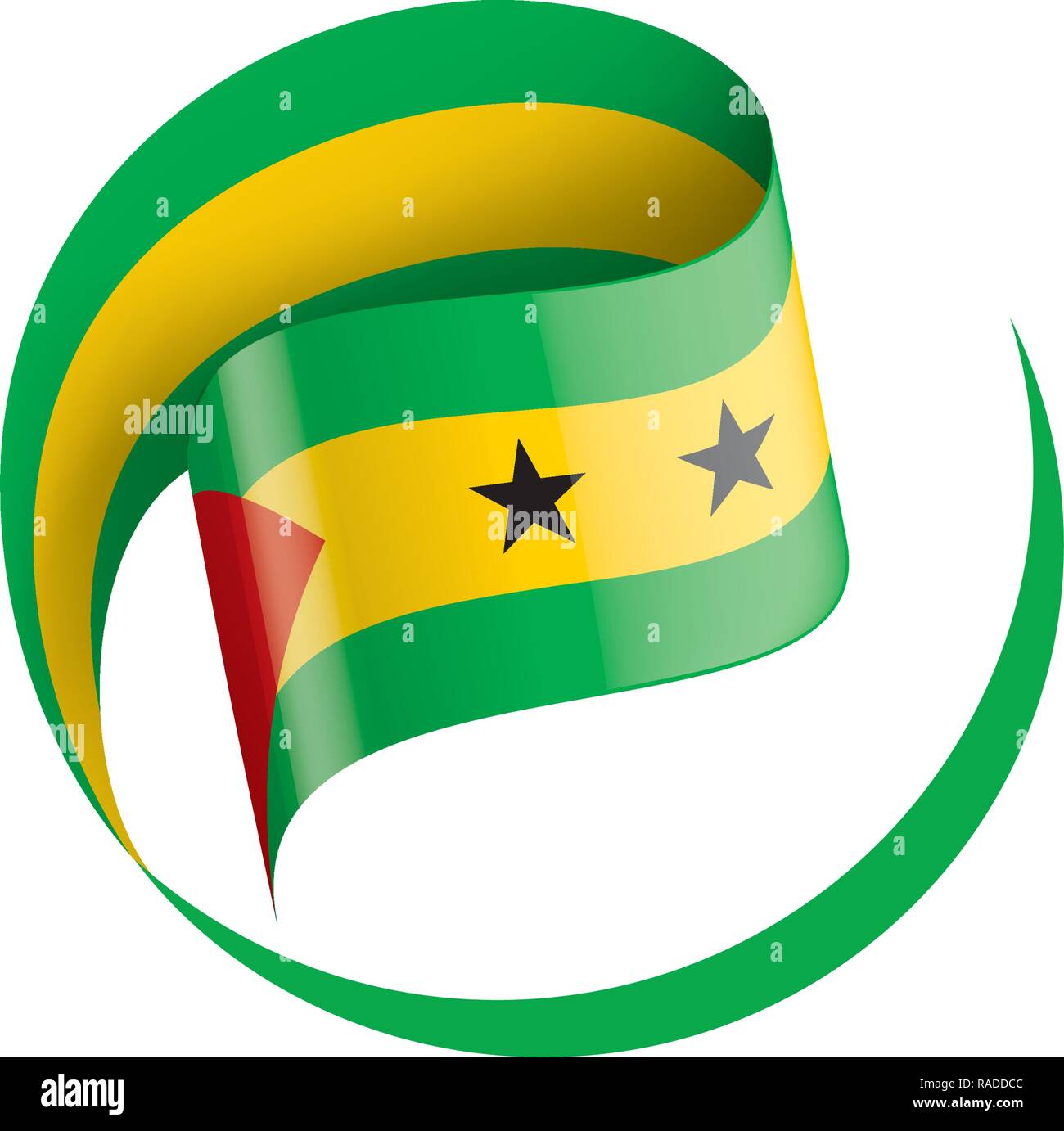 Sao Tome and Principe flag, vector illustration on a white background ...