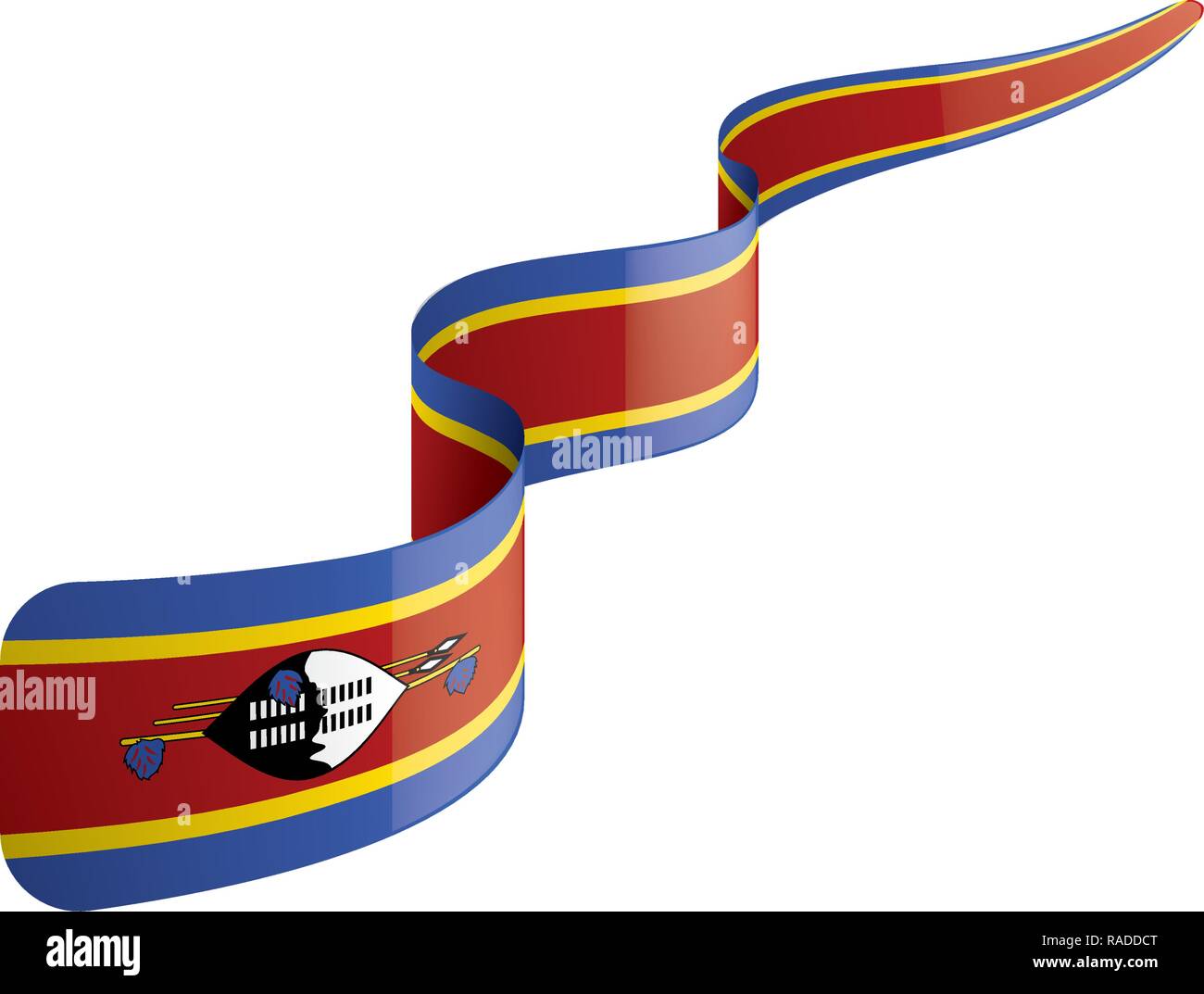 Swaziland flag, vector illustration on a white background Stock Vector ...