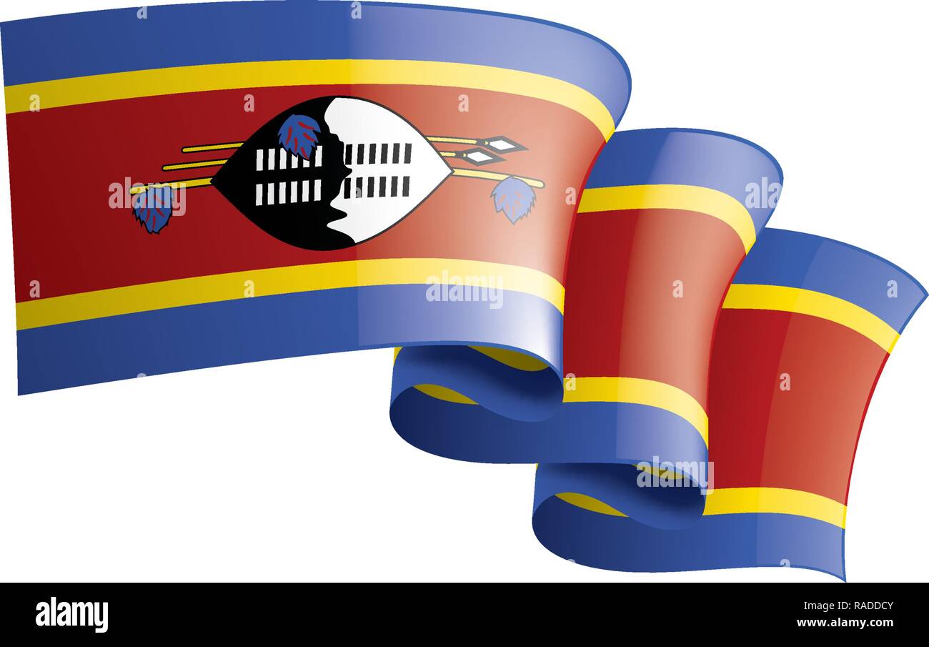 Swaziland flag, vector illustration on a white background Stock Vector ...