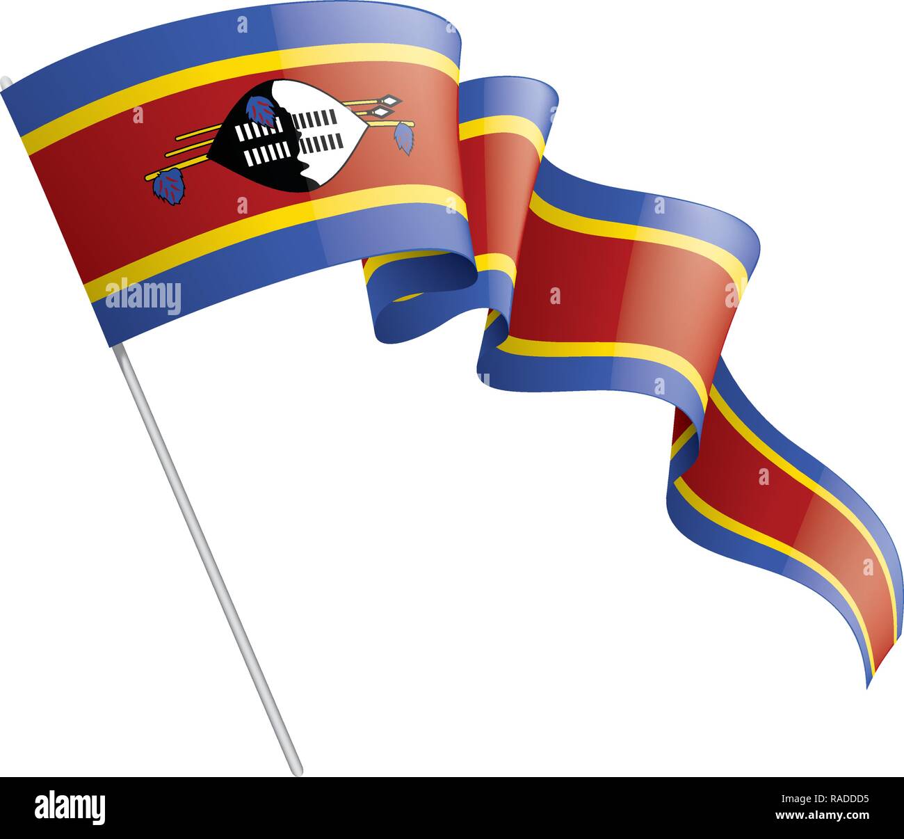 Swaziland flag, vector illustration on a white background Stock Vector ...