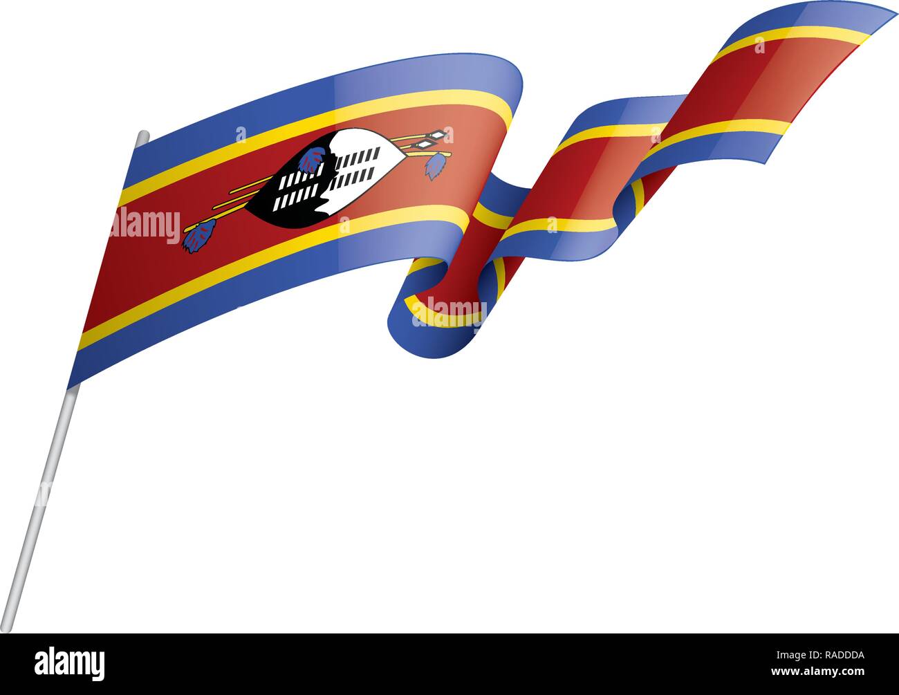 Swaziland flag, vector illustration on a white background Stock Vector ...