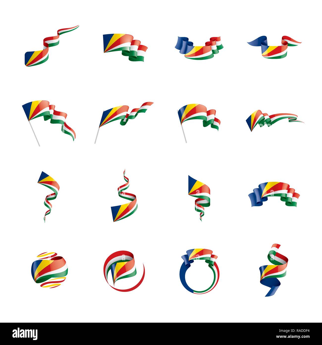 Seychelles flag, vector illustration on a white background Stock Vector ...