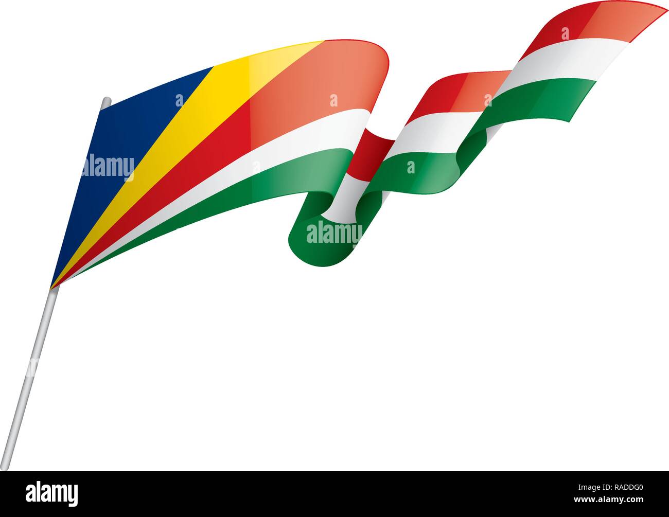 Seychelles flag, vector illustration on a white background Stock Vector ...