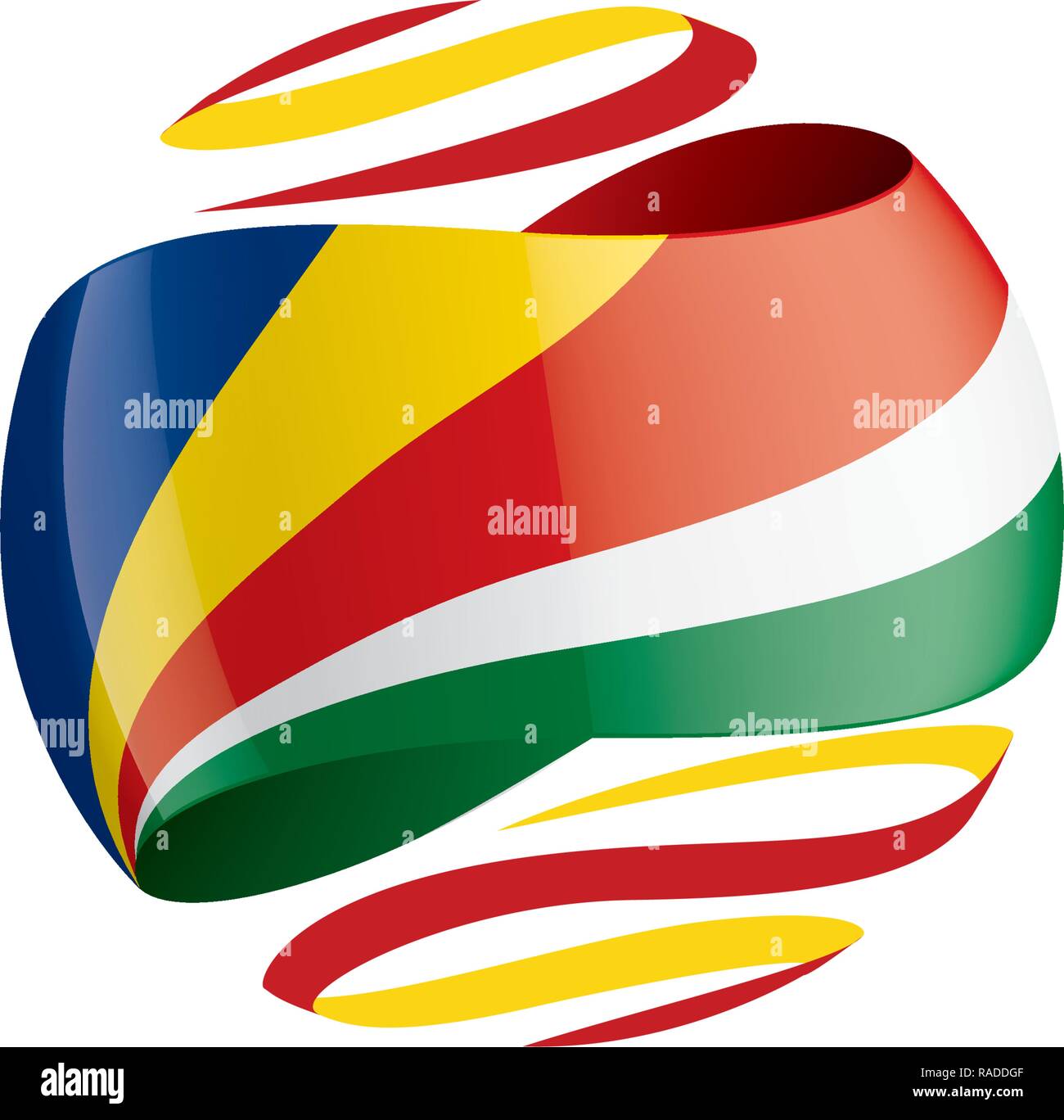Seychelles flag, vector illustration on a white background Stock Vector ...