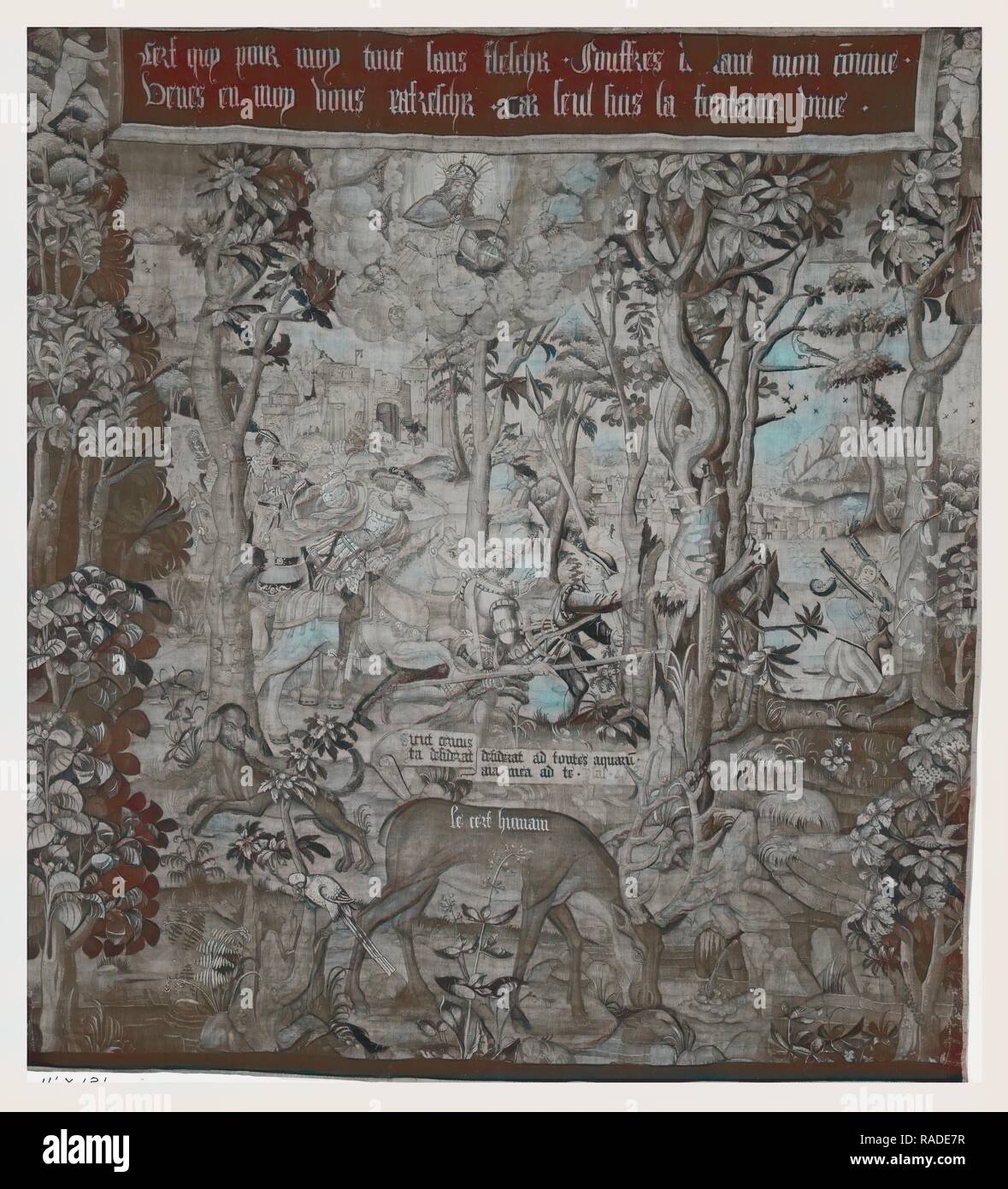 God protecting 'human' stag from hunter. Reimagined by Gibon. Classic ...