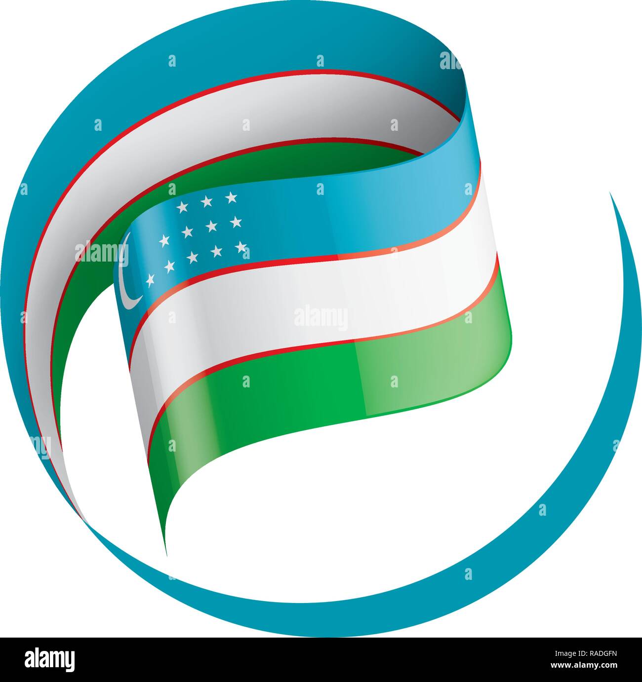Uzbekistan flag, vector illustration on a white background Stock Vector ...