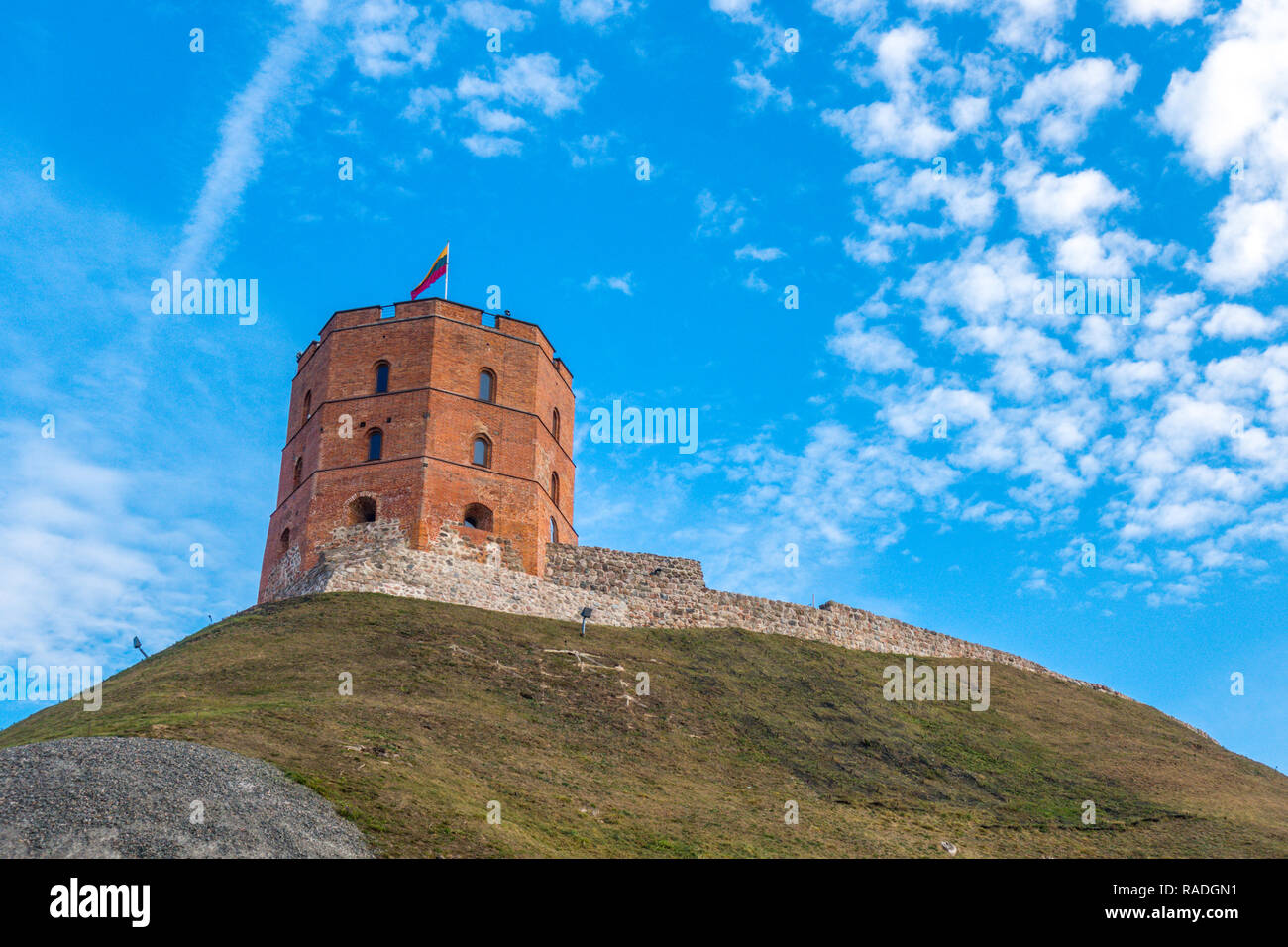 Tower of Gediminas in Vilnius, Lithuania. Historic symbol of Vilnius ...