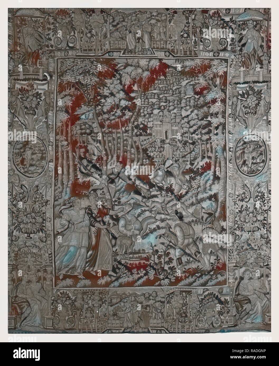 Game park with hare hun. Reimagined by Gibon. Classic art with a modern ...