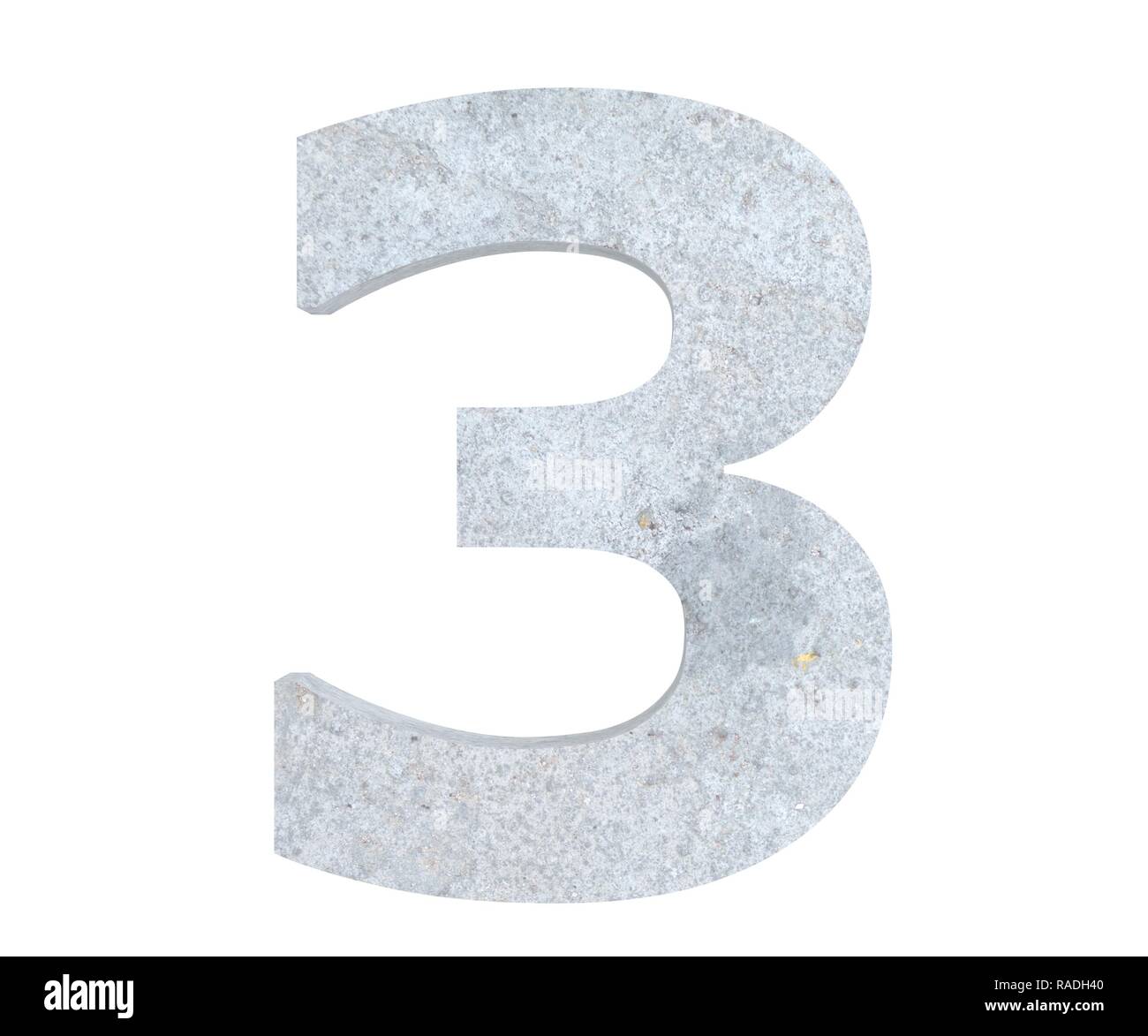 3D rendering concrete number 3 three. 3D render Illustration Stock ...