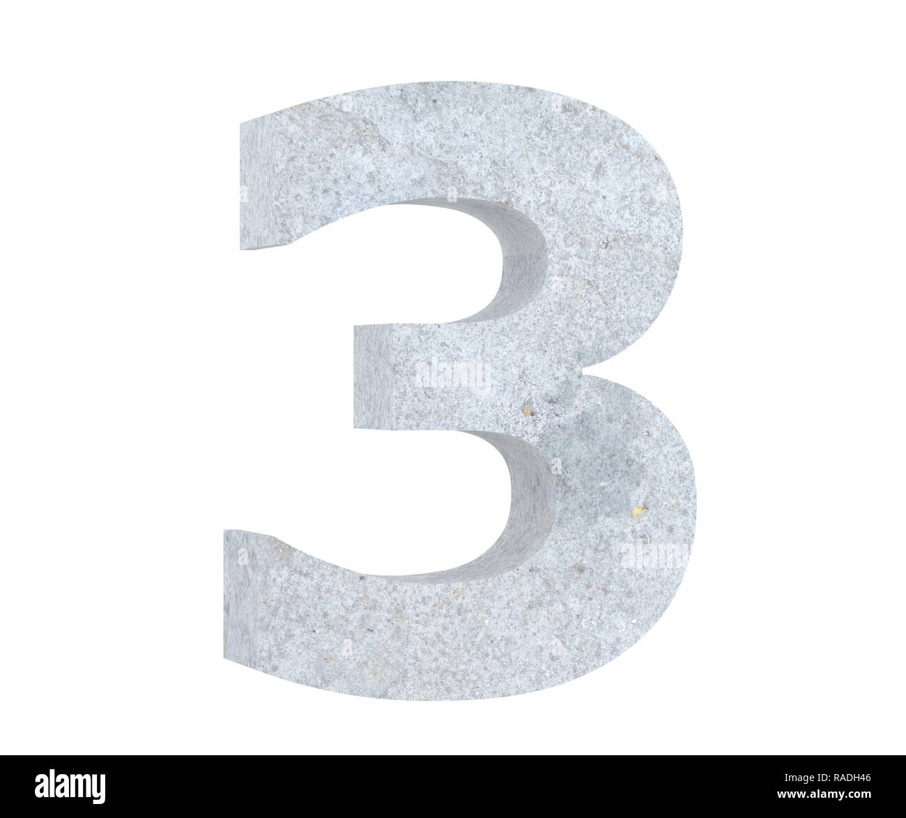 3D rendering concrete number 3 three. 3D render Illustration Stock ...