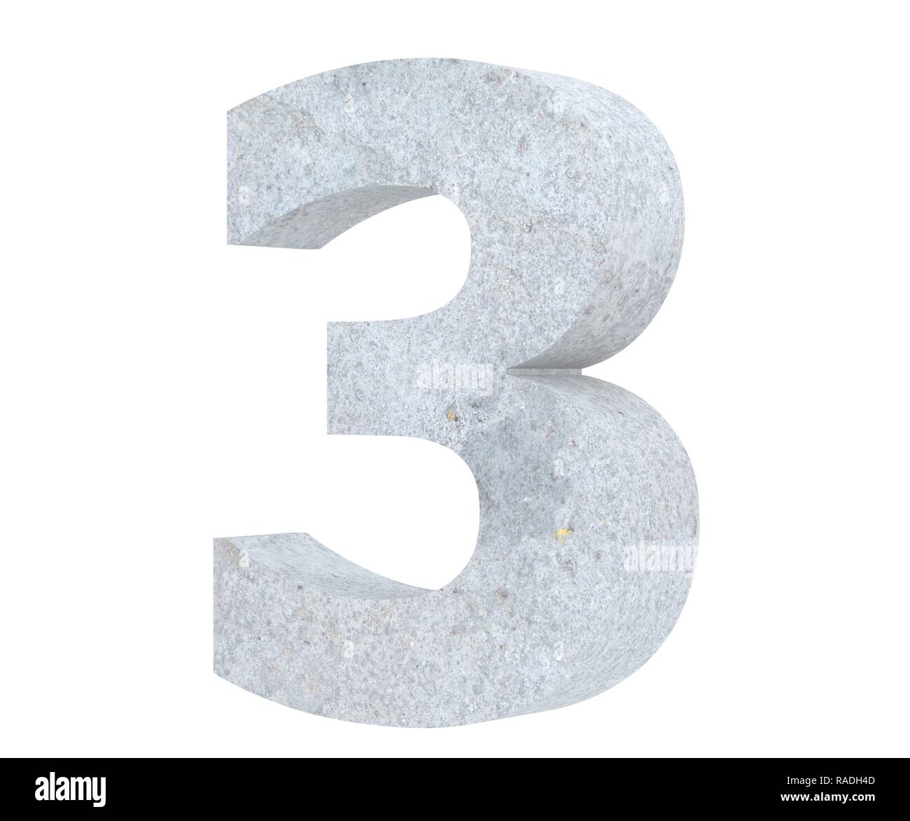 3D rendering concrete number 3 three. 3D render Illustration Stock ...